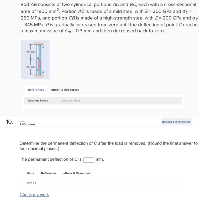 Solved Rod AB consists of two cylindrical portions AC and | Chegg.com