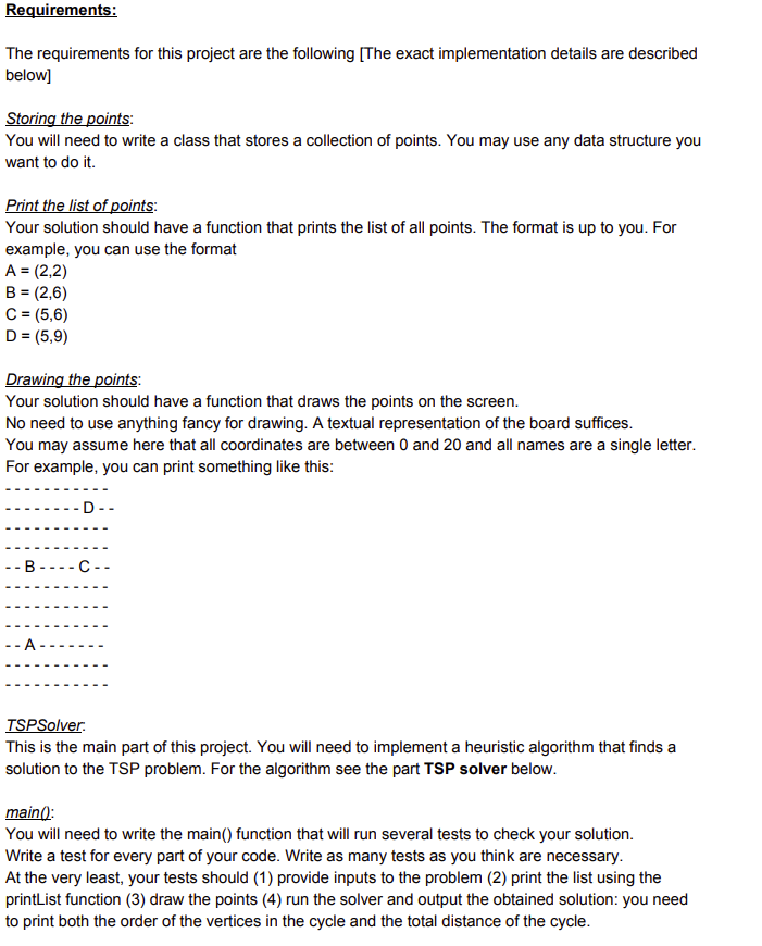 Solved The Traveling Salesperson Problem The input to the | Chegg.com