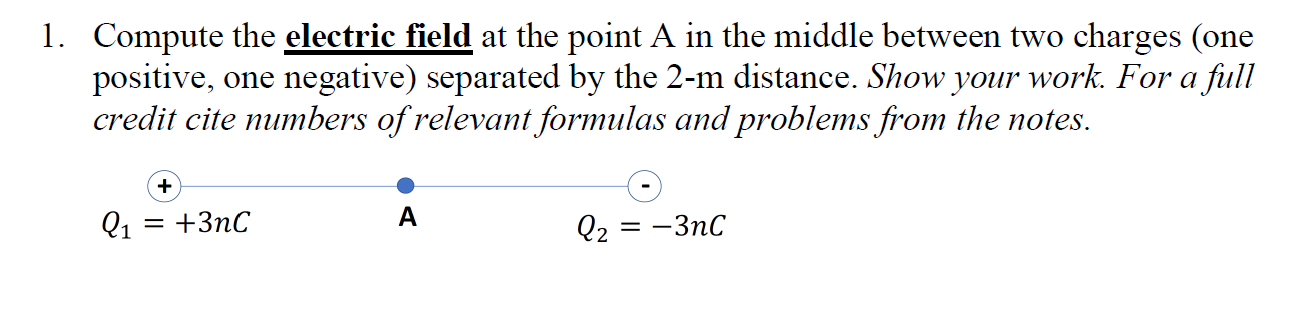 Solved Compute the electric field at the point A in the | Chegg.com