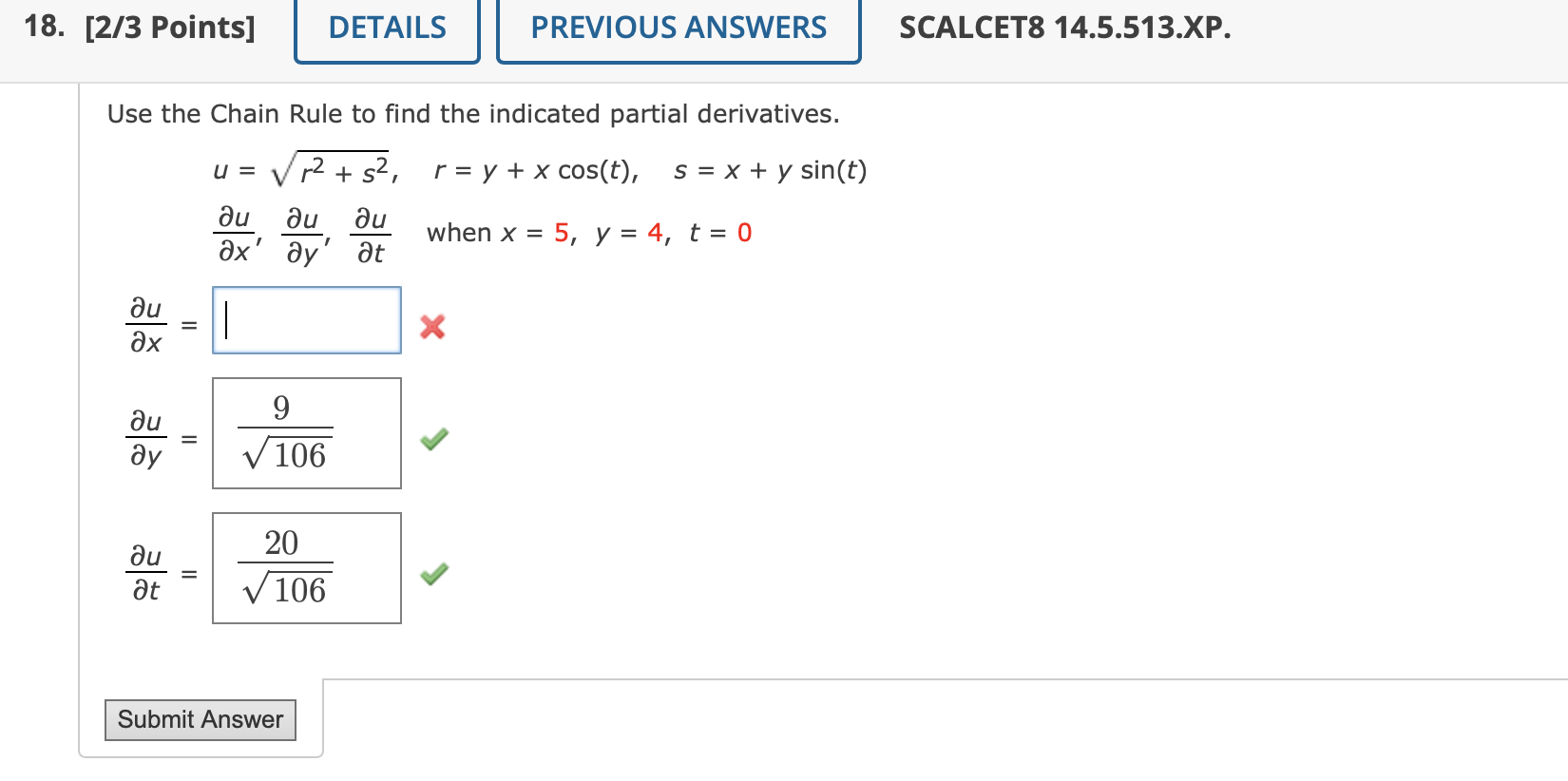 Solved 18. [2/3 Points] DETAILS PREVIOUS ANSWERS SCALCET8 | Chegg.com