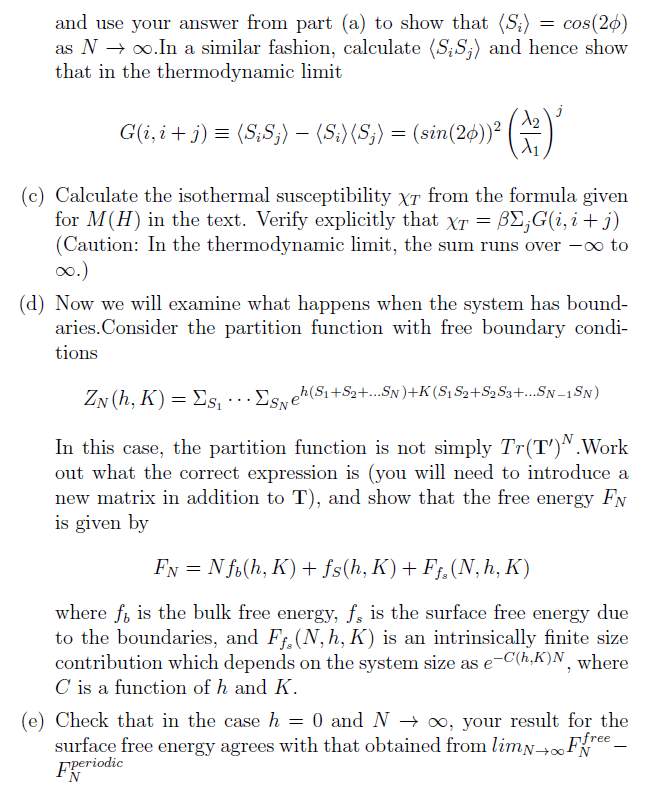 Consider The D 1 Ising Model With Periodic Boundary