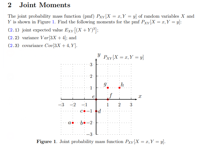 Solved 2 Joint Moments The joint probability mass function | Chegg.com