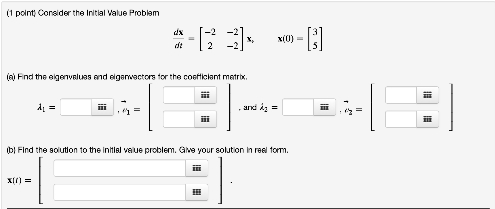 Solved 1 Point Consider The Initial Value Problem Chegg