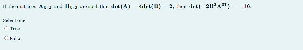 Solved If The Matrices A3×3 And B3×3 Are Such That Det A