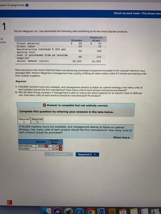 Solved apter 14 assignments Check my work mode: This shows | Chegg.com