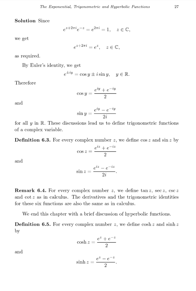Solved Chapter 6 The Exponential, Trigonometric and | Chegg.com