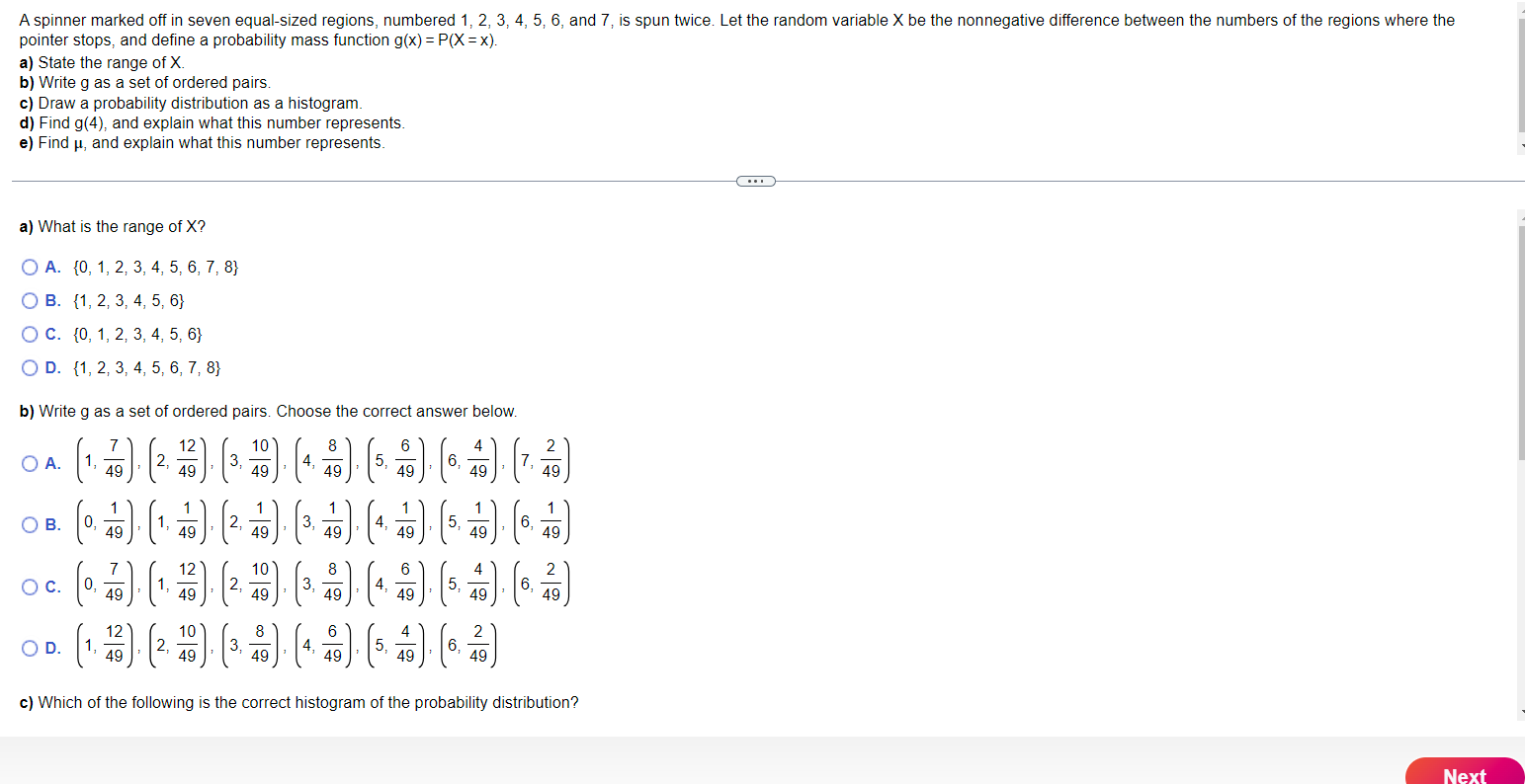 Solved pointer stops, and define a probability mass function | Chegg.com
