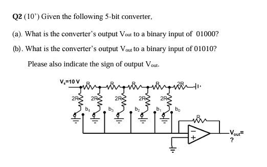 Solved Q2 (10') ﻿Given the following 5-bit converter, | Chegg.com