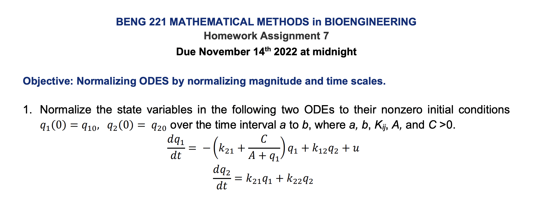 Normalize the state variables in the following two | Chegg.com
