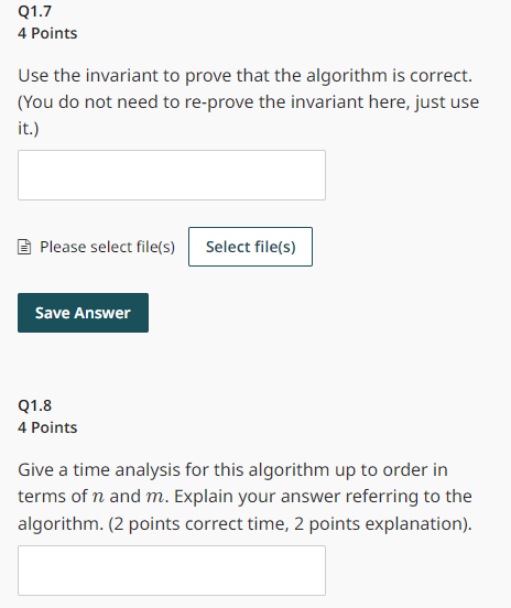 Solved Q1 Loop Invariants and Iterative Algorithm: MT 1 | Chegg.com