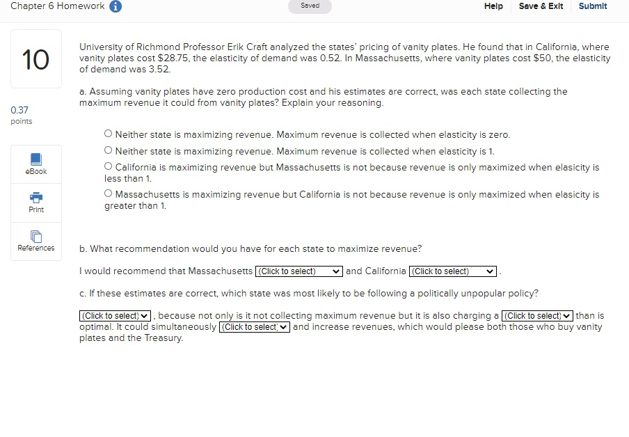 Solved Chapter 6 Homework i Saved Help Save & Exit Submit 10 | Chegg.com