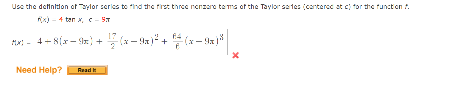 Solved Use the definition of Taylor series to find the first | Chegg.com