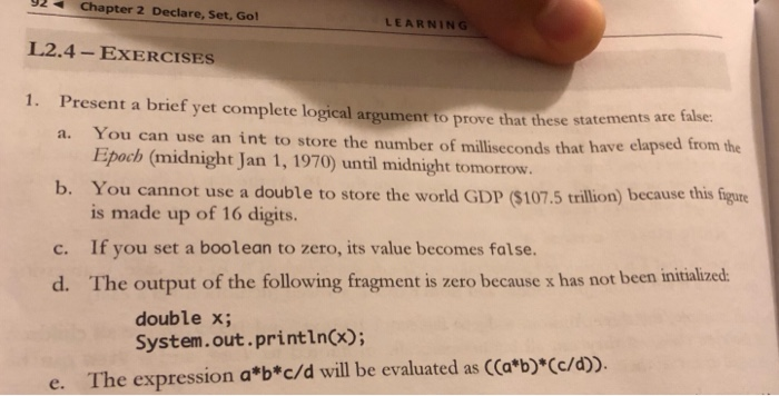 Solved 92 Chapter 2 Declare Set Gol Learning