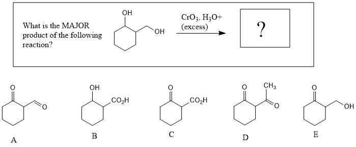 Solved OH CrO3, H3O+ (excess) What is the MAJOR product of | Chegg.com