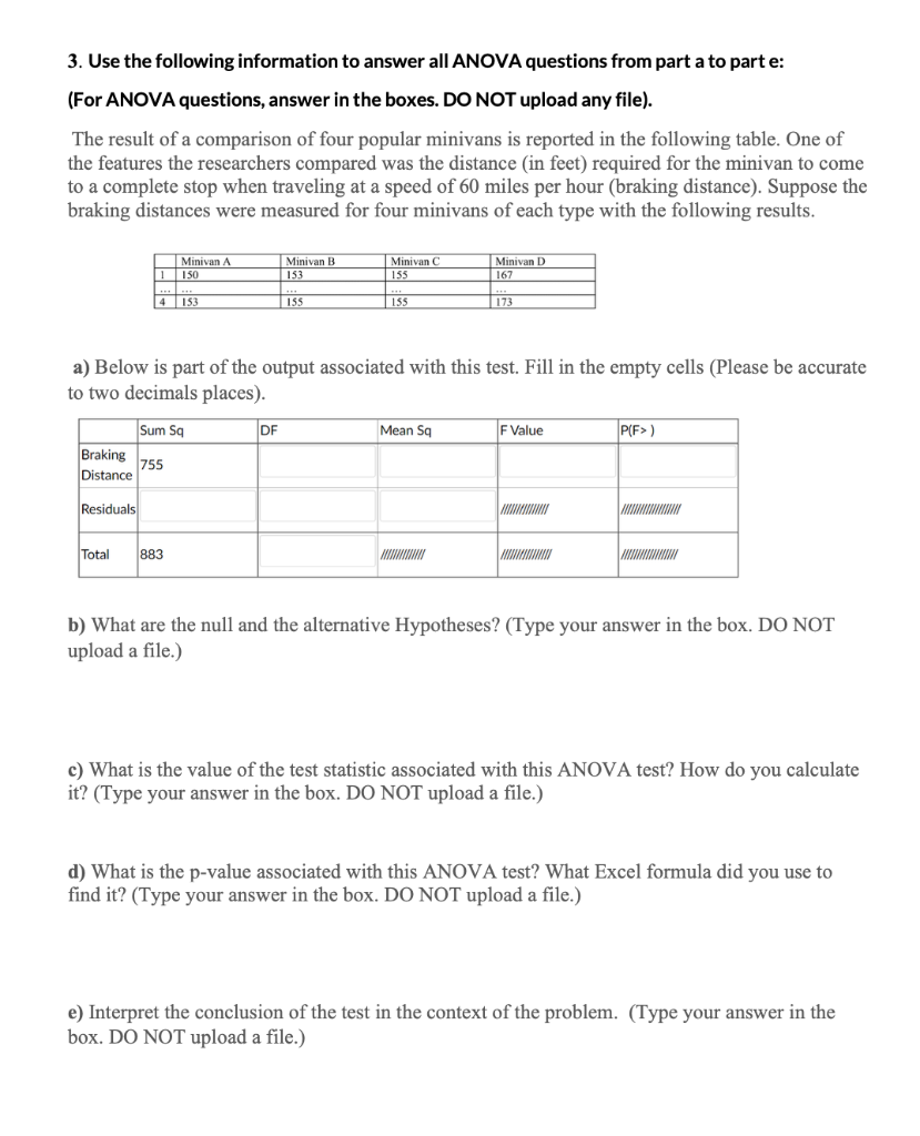 Solved 3. Use the following information to answer all ANOVA | Chegg.com