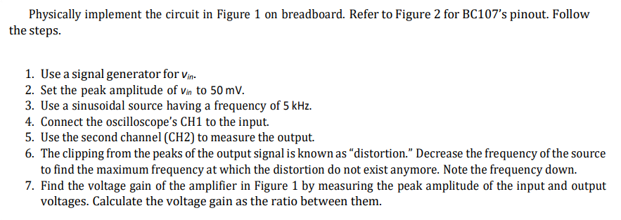 Solved In this experiment, you are going to observe how a CE | Chegg.com