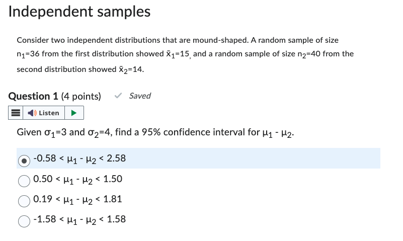 Solved Consider two independent distributions that are | Chegg.com