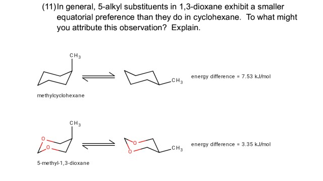 Solved (11)In general, 5-alkyl substituents in 1,3-dioxane | Chegg.com