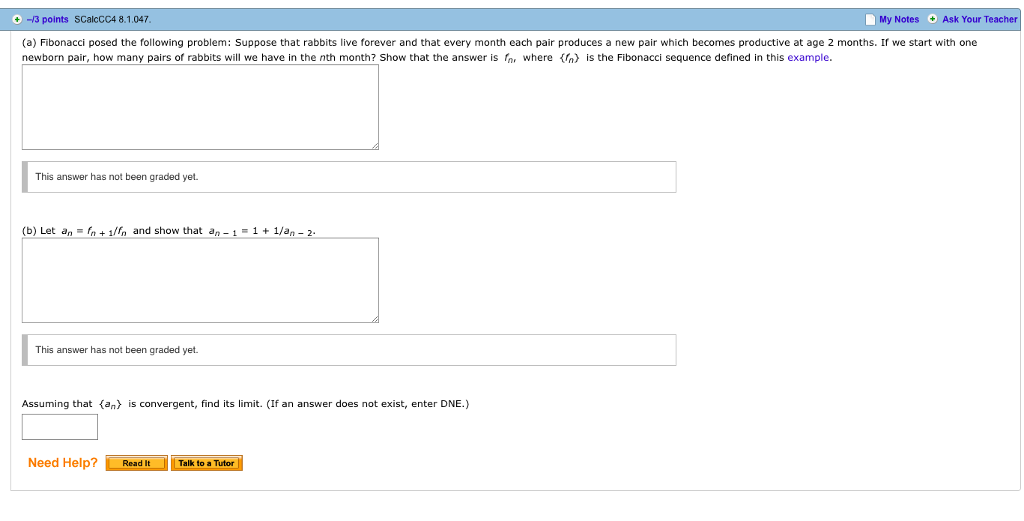 Solved EXAMPLE The Fibonacci sequences defined recursively | Chegg.com