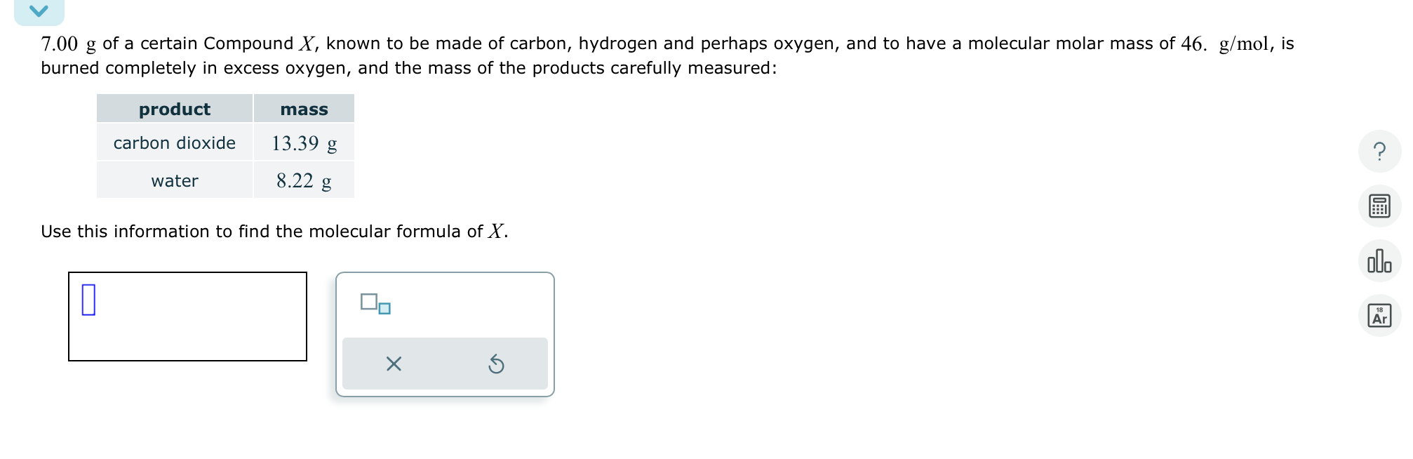 Solved 7.00g ﻿of a certain Compound x, ﻿known to be made of | Chegg.com