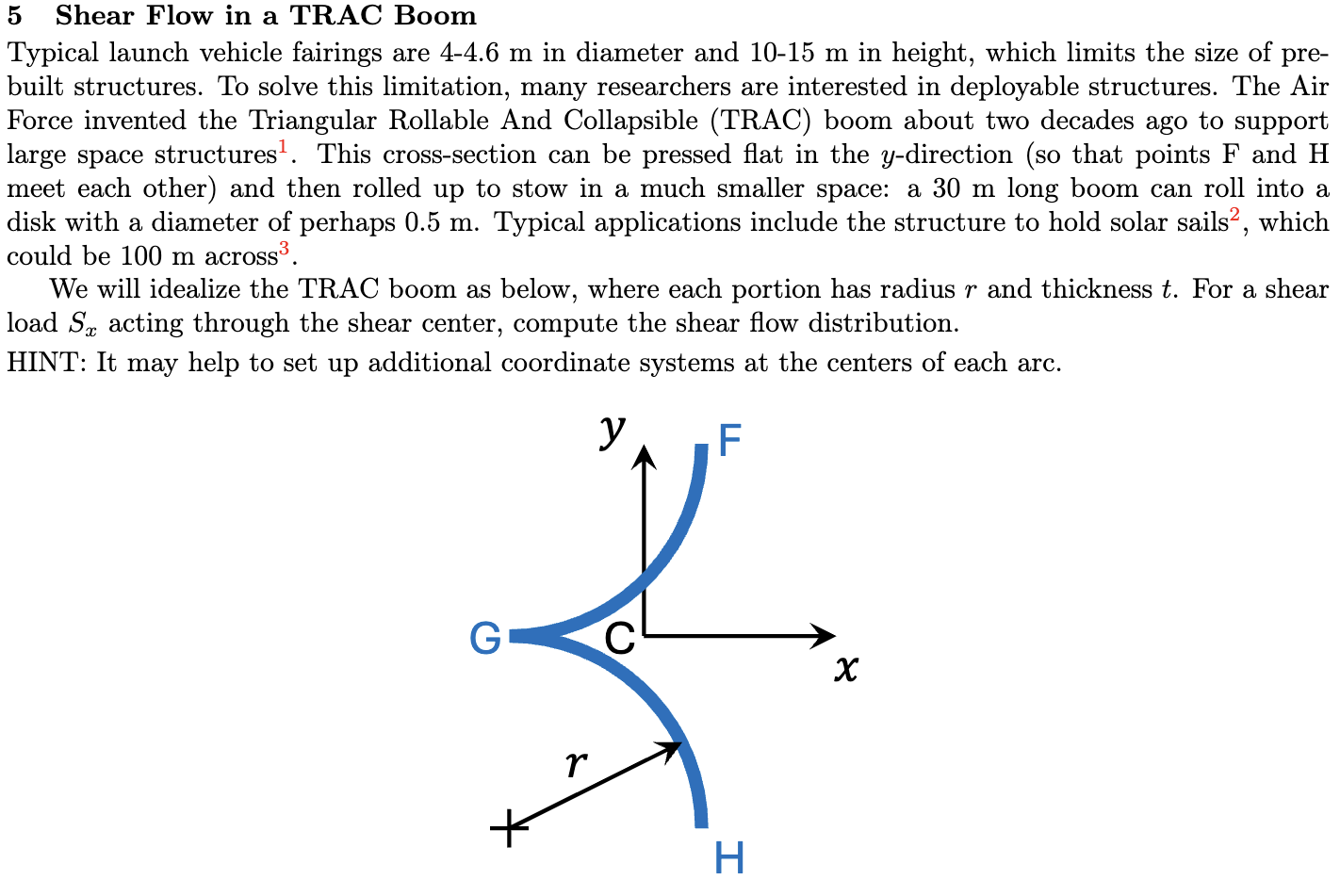 Solved 5 shear Flow In A Trac Boomtypical Launch Vehicle