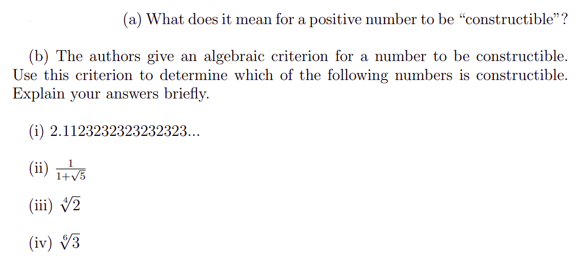 Solved (a) What does it mean for a positive number to be | Chegg.com