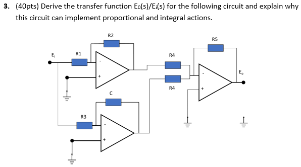 Solved 3. (40pts) Derive the transfer function E0(s)/Ei(s) | Chegg.com