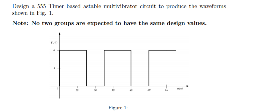 Solved Design a 555 Timer based astable multivibrator | Chegg.com