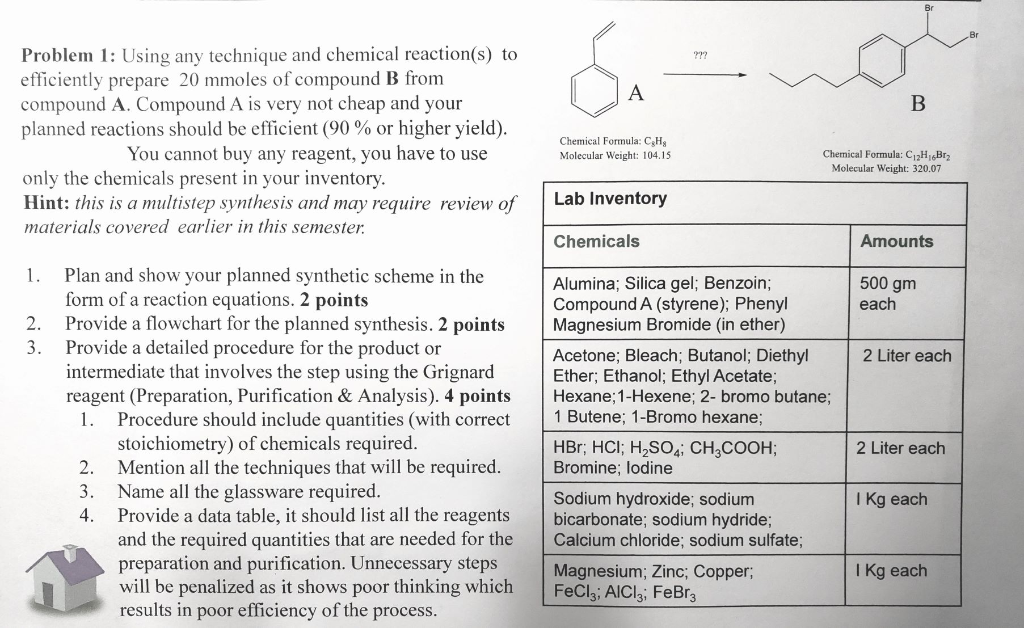 Solved B Problem 1: Using any technique and chemical | Chegg.com