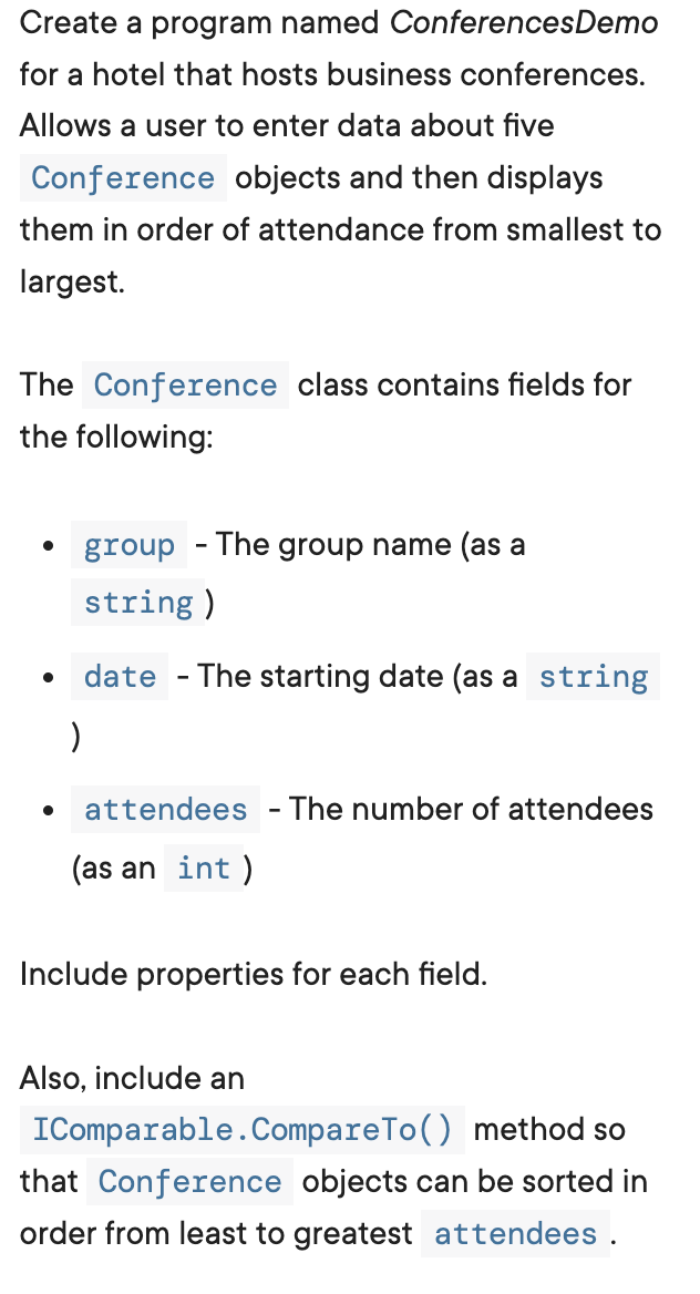 Solved Your output for each conference should match the | Chegg.com