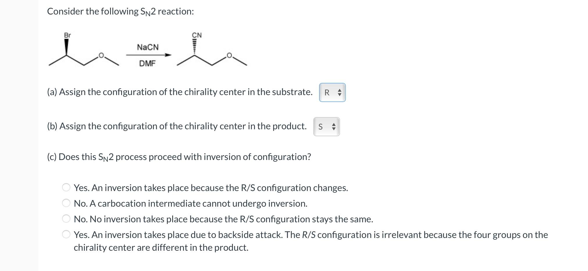 Solved Consider the following Sn2 reaction: Br CN Z.... NaCN | Chegg.com