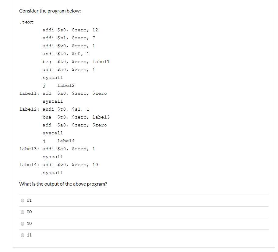 Solved Consider the program below: .text addi $80, Szero, 12 | Chegg.com
