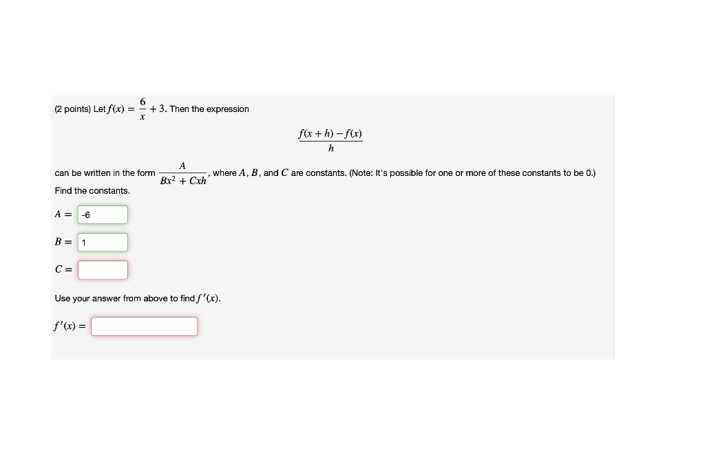 Solved 2 Points Let Fxx63 Then The Expression 