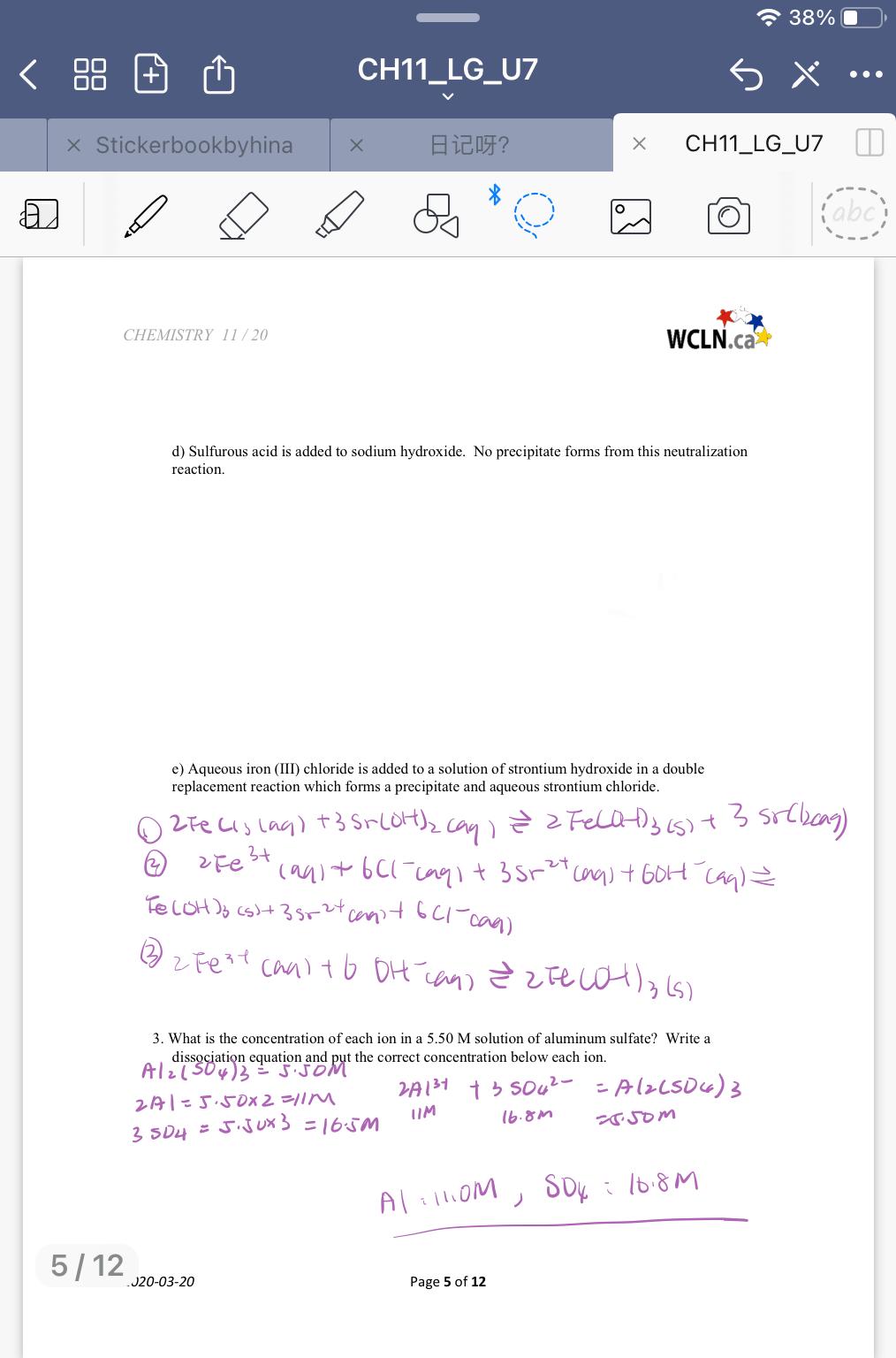 Solved For each of the following write i) a balanced | Chegg.com