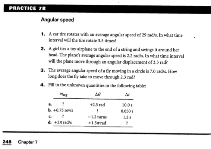 Solved Practice 7e Angular Speed A Car Tire Rotates With
