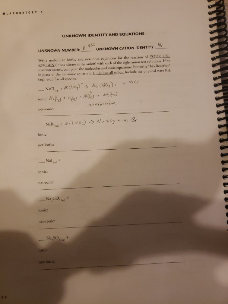 Solved LABORATORY 6 UNKNOWN IDENTITY AND EQUATIONS UNKNOWN | Chegg.com