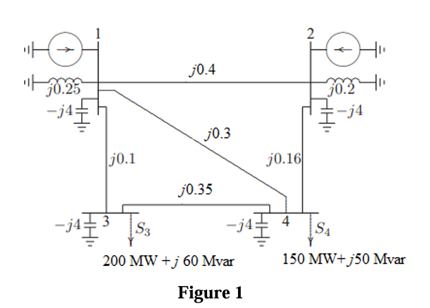 Solved A power system network is shown in Figure 1. The | Chegg.com