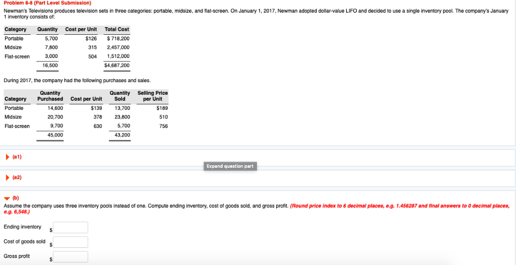 Solved Problem 8-8 (Part Level Submission) Newman's | Chegg.com