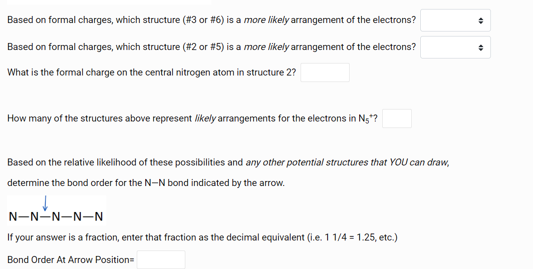Solved Consider the possible structures of the N5+ion shown | Chegg.com