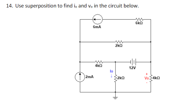 Solved 13. Use superposition to find v0 in the circuit | Chegg.com