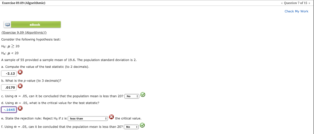 Solved Exercise 09.09 (Algorithmic) Question 7 of 15 Check | Chegg.com