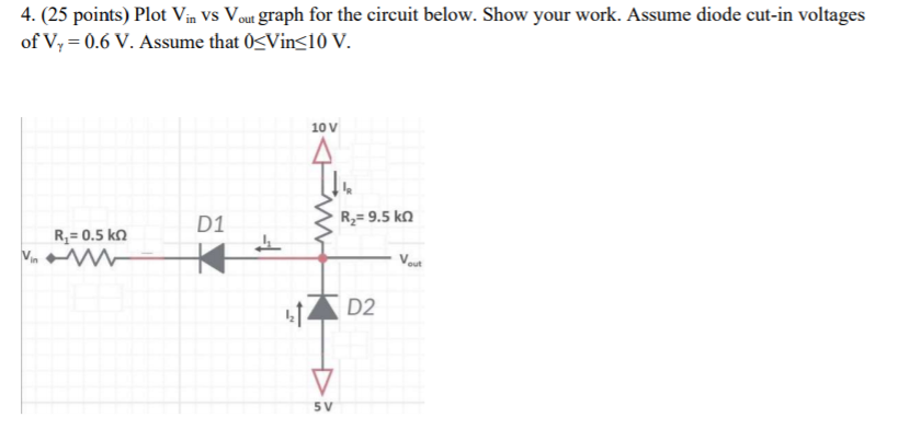 Solved Plot Vin vs Vout graph for the circuit below. Show | Chegg.com