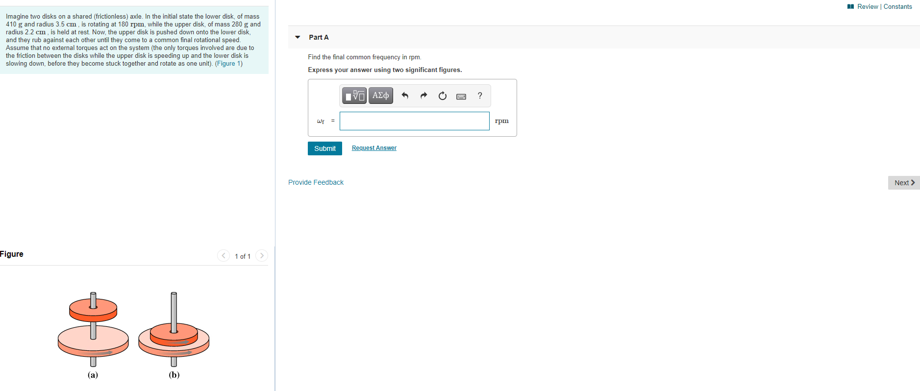 Solved Review Constants Imagine two disks on a shared | Chegg.com