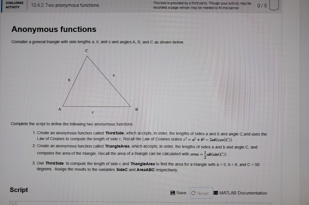 Solved CHALLENGE ACTIVITY 1 10.4.2: Two anonymous functions. | Chegg.com