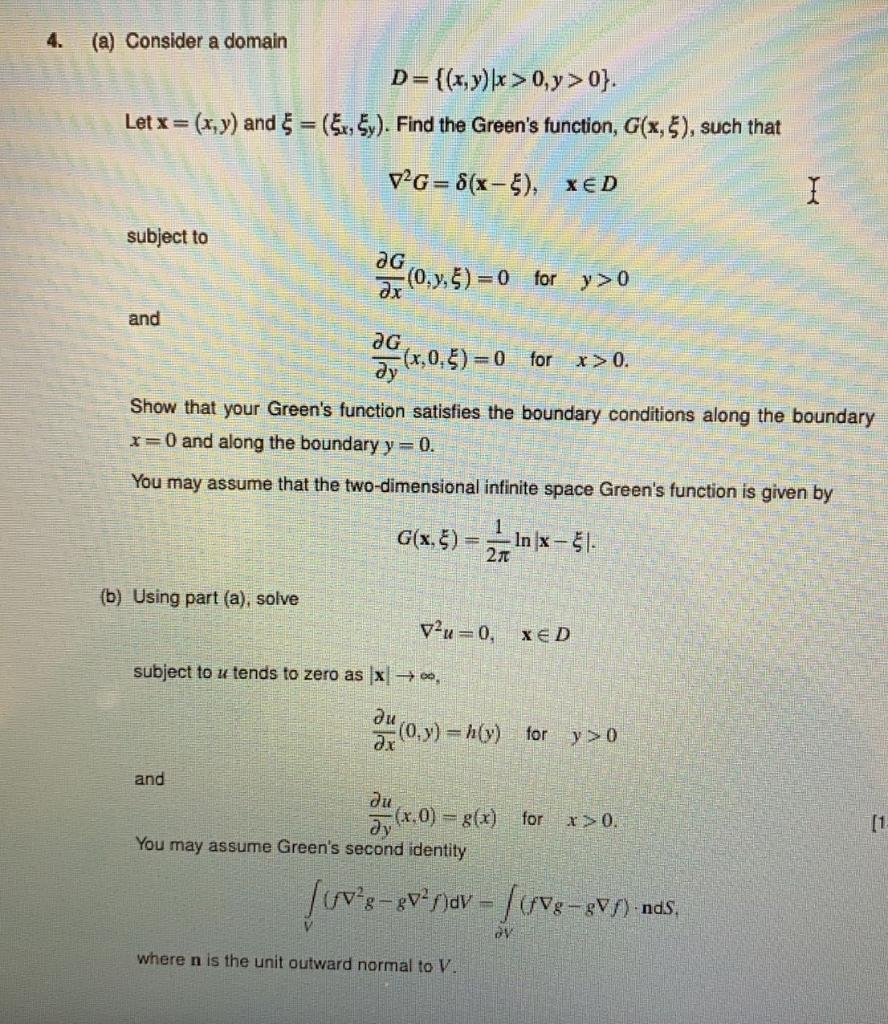 Solved 4. (a) Consider a domain D= {(x,y)|x > 0,y>0}. Let x | Chegg.com