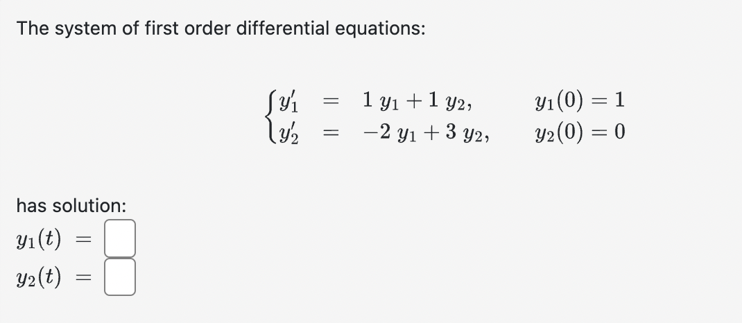 Solved The system of first order differential equations: | Chegg.com
