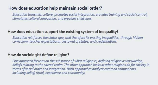 Solved How does education help maintain social order? | Chegg.com