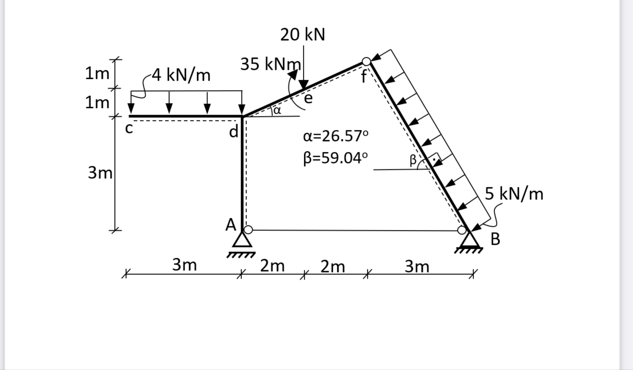 In the frame system shown in the figure, draw M, V | Chegg.com