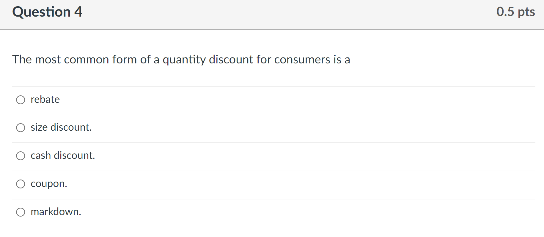 The most common form of a quantity discount for | Chegg.com