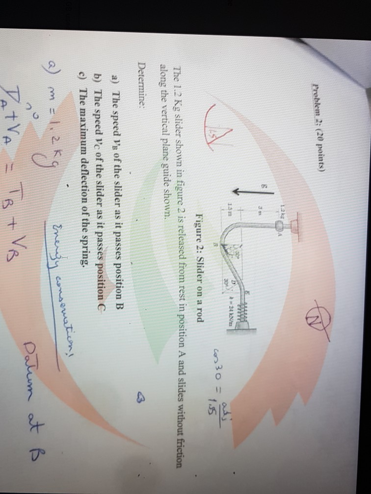 Solved Problem 2: (20 points) 5m 1.ss Figure 2: Slider on a | Chegg.com